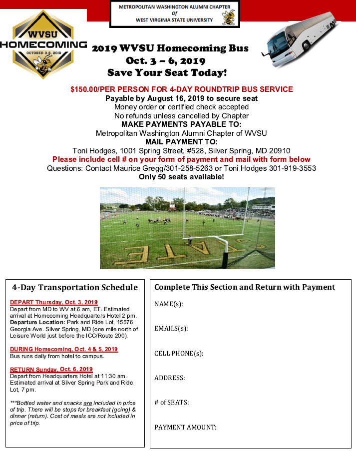 WVSU Homecoming 2019 Transportation - West Virginia State University